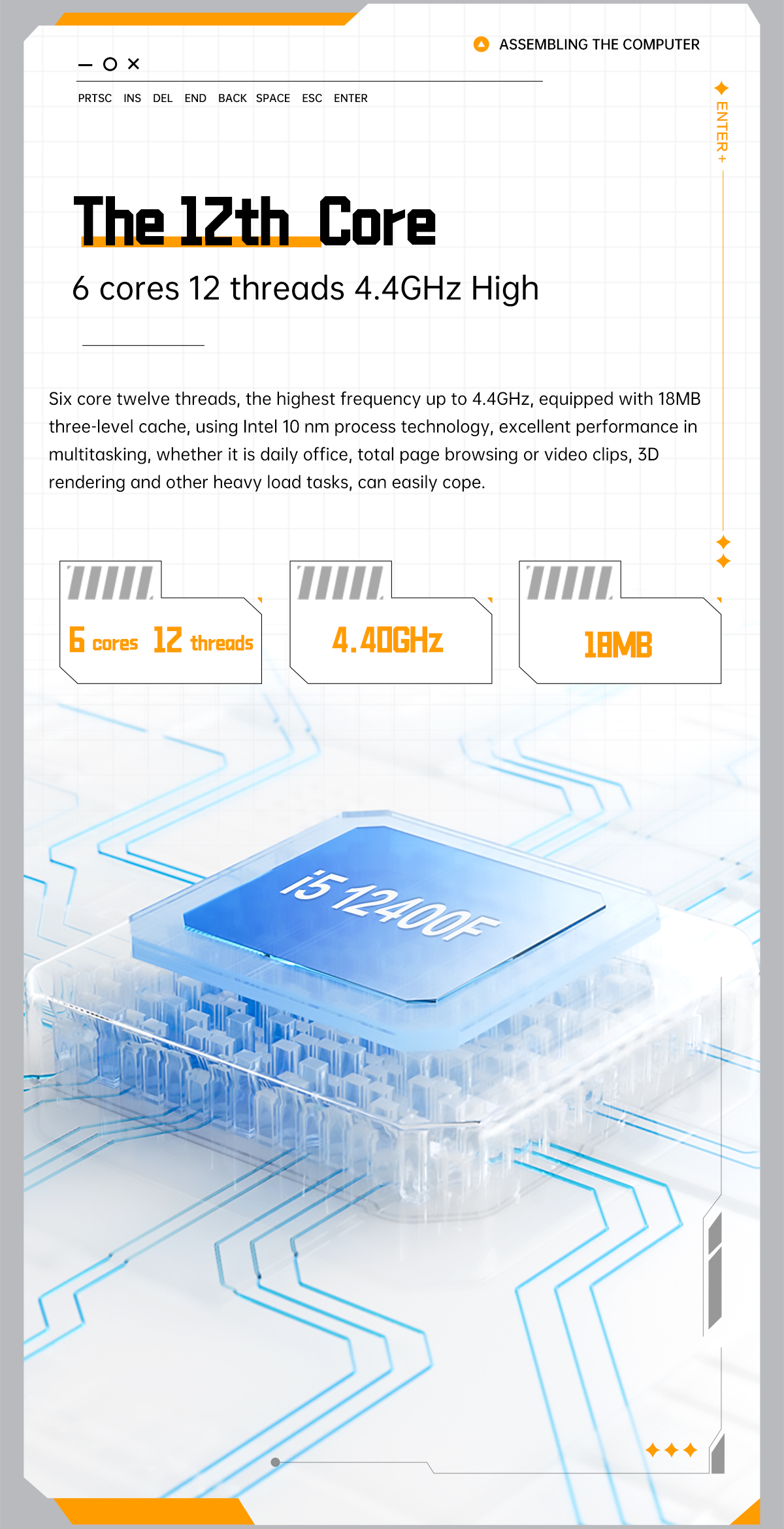 AOACE Gaming PC Desktop INTEL Core i5 12400F 2.5 GHz, NVIDIA RTX 4060 ...